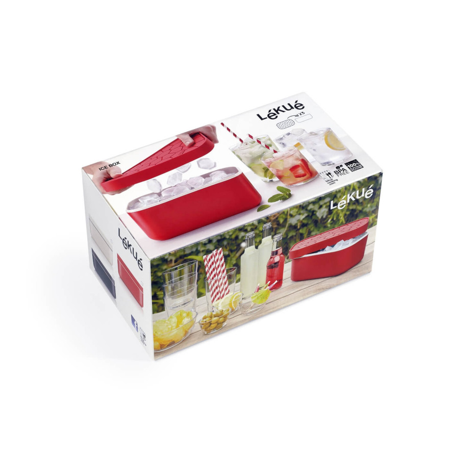 Lékué: Ice Box à glaçons rouge